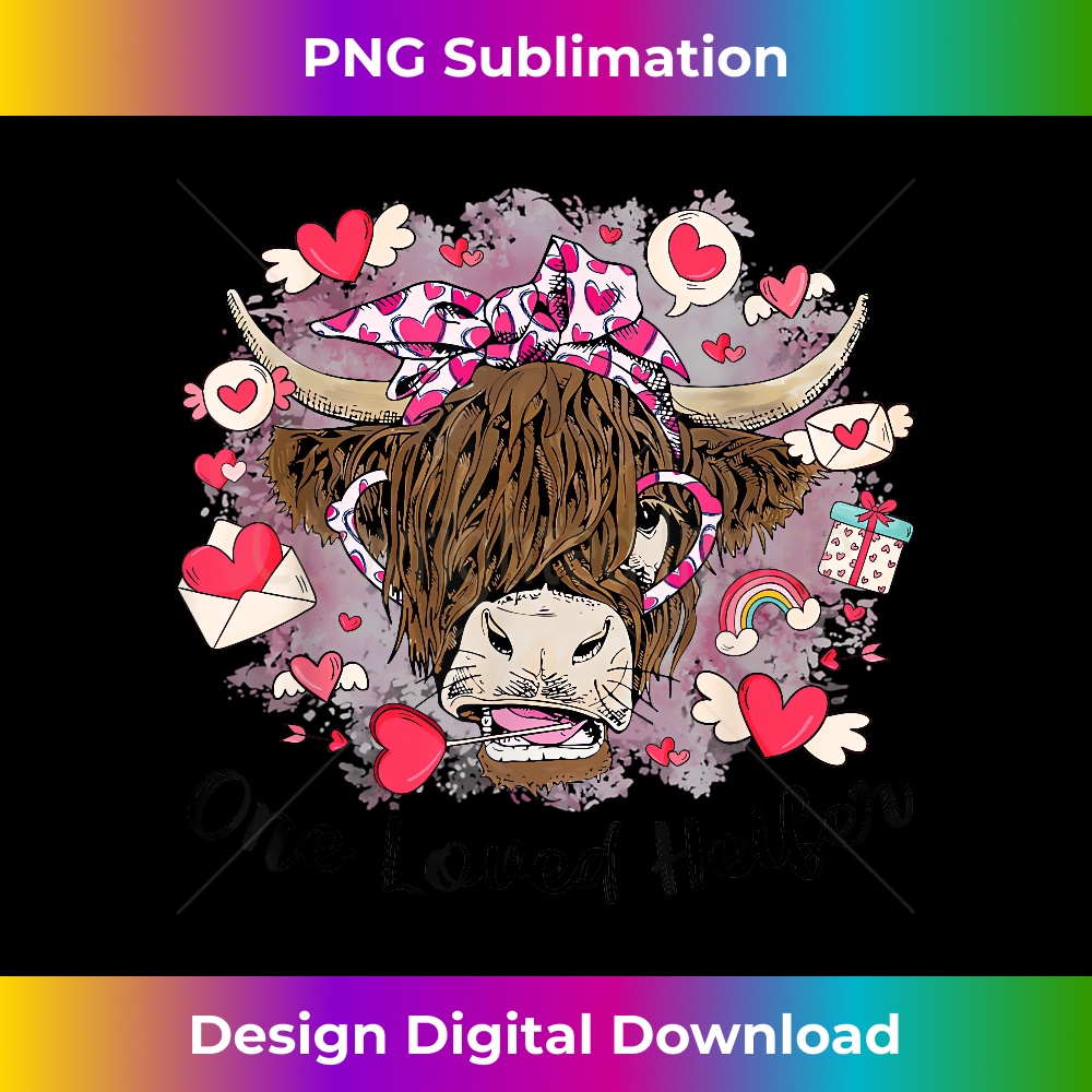 One Loved Heifer Valentines Day Western Highland Cow - Craft | Inspire ...