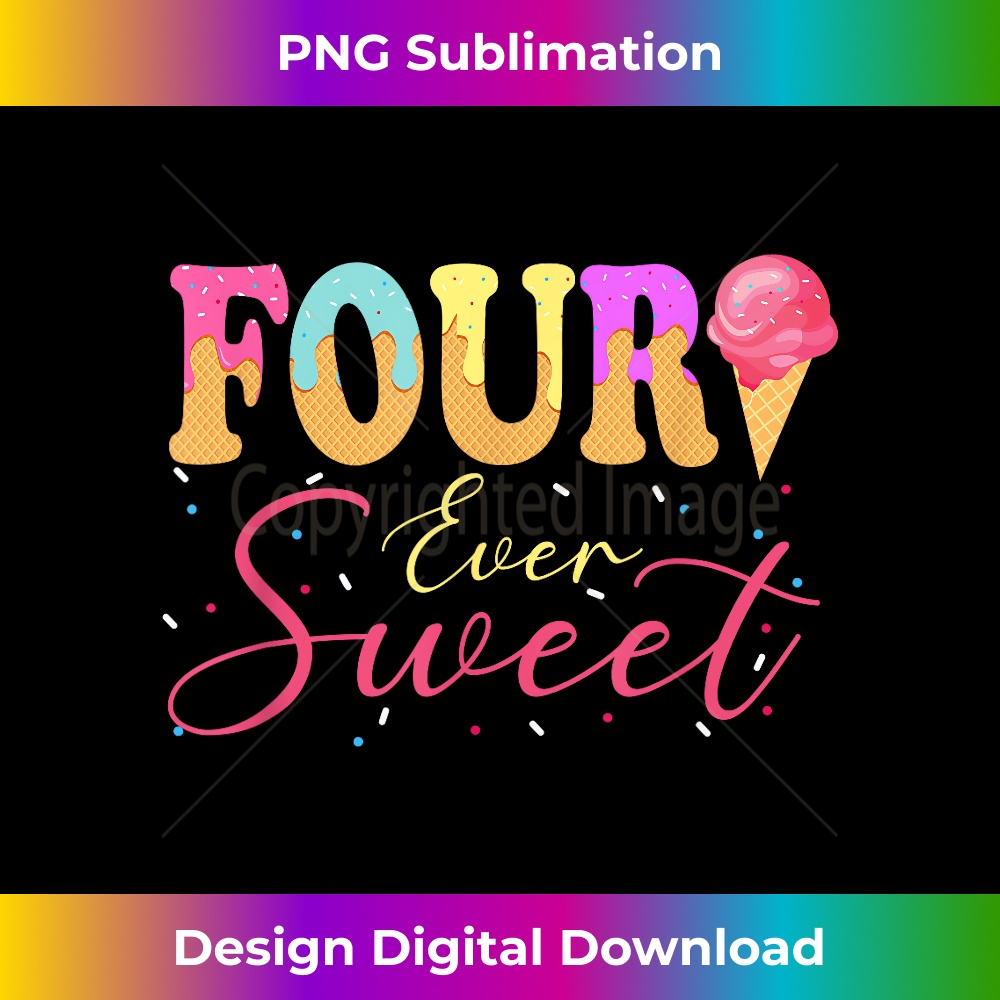 Four Ever Sweet Ice Cream 4th Birthday Party Daughter Girls | Inspire ...