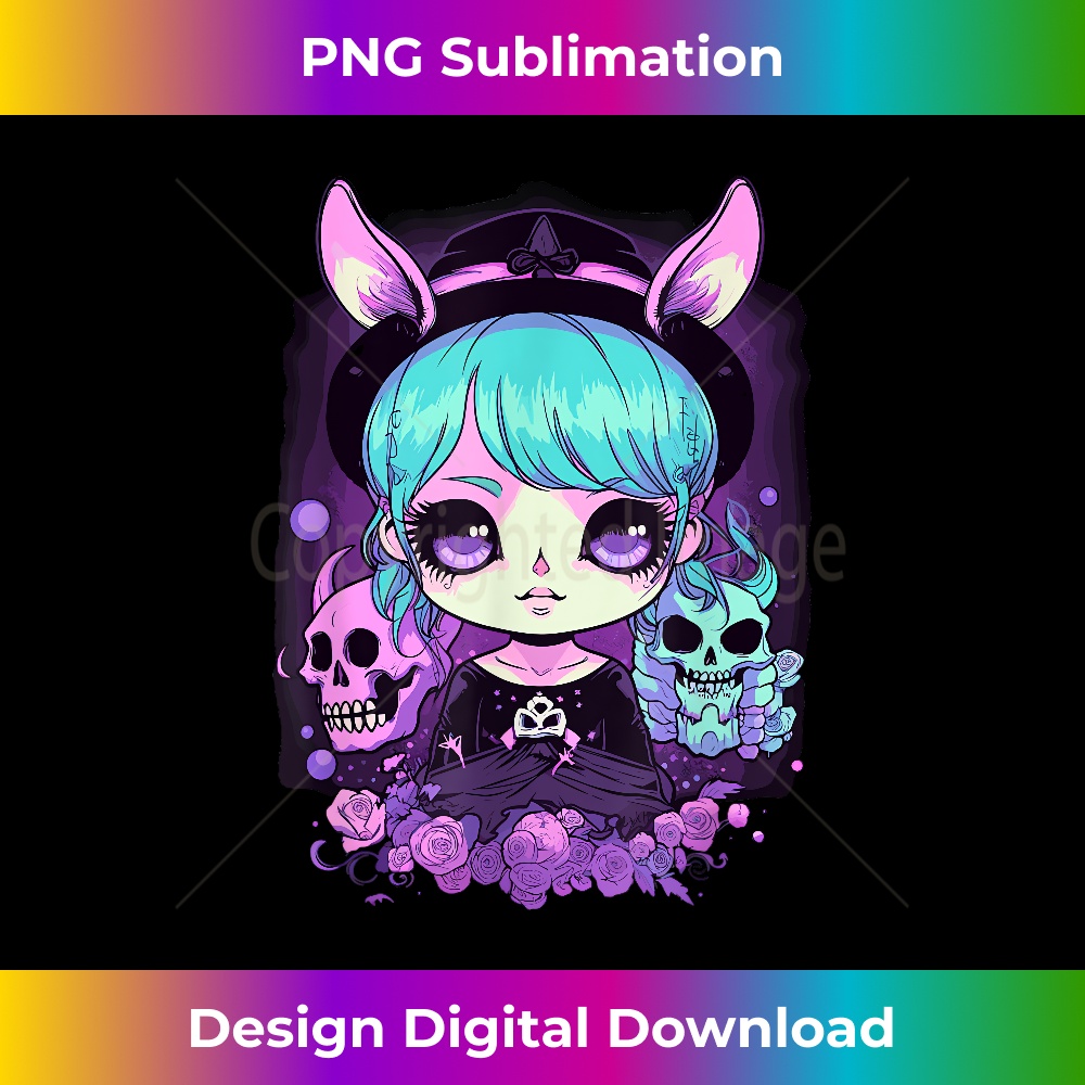 Creepy Kawaii Pastel Goth Girl Whimsigoth Skulls & Flowers - | Inspire Uplift