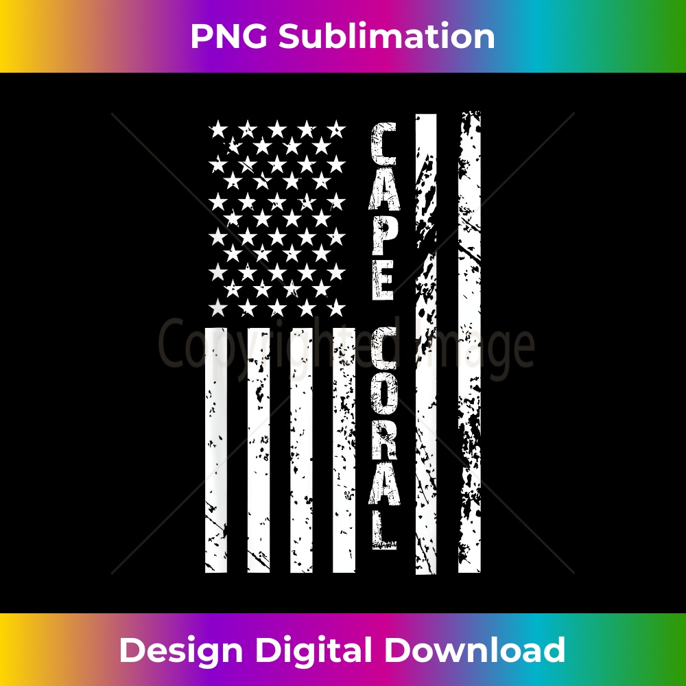 Cape Coral Florida United States w US Flag Distressed - Mini | Inspire ...