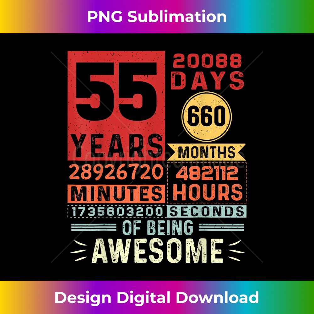 Fifty Five Years of Being Awesome 55 Years Old 55th Birthday | Inspire ...
