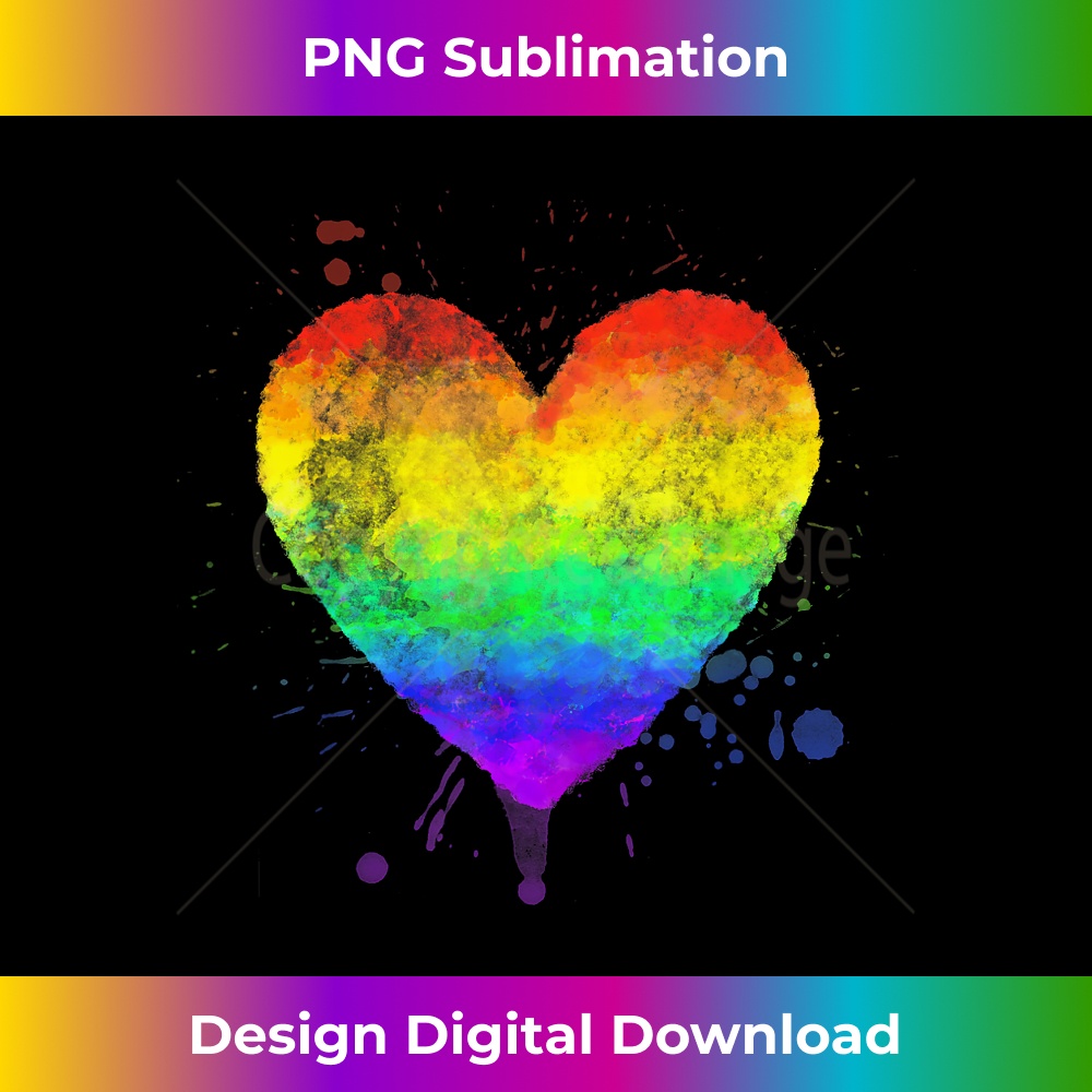 Faded Style Hand Drawn Rainbow Heart Gay Pride Paint Splash | Inspire ...