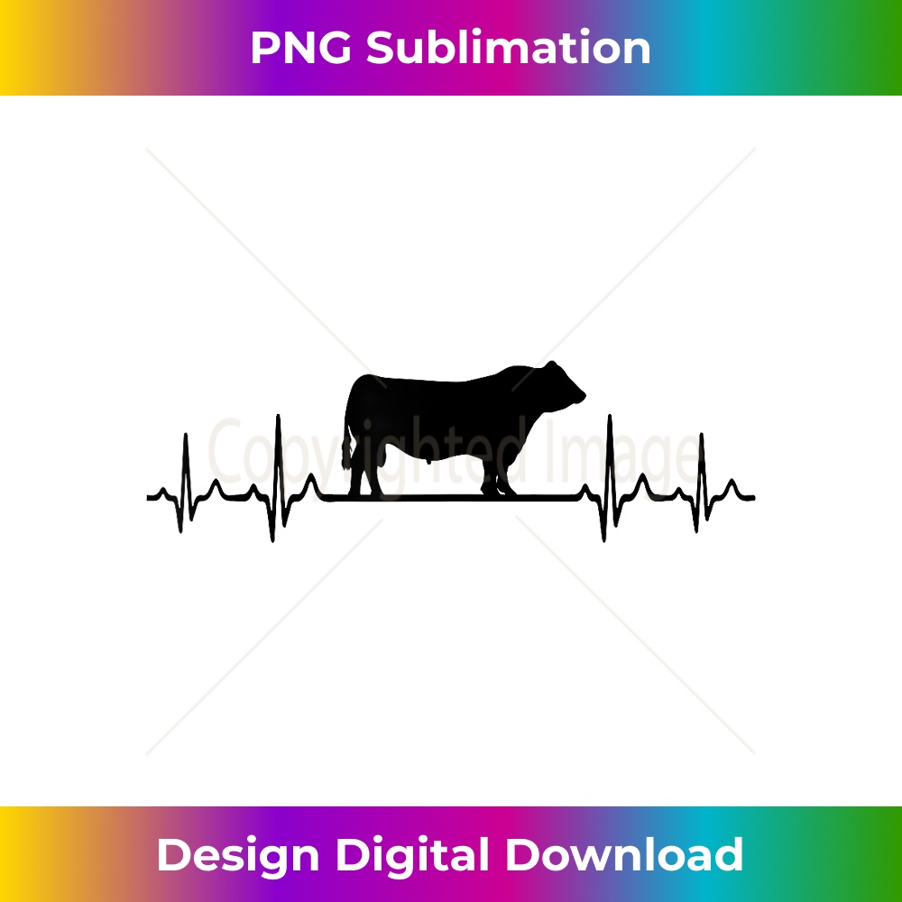 Heartbeat ECG Pulse - Cow Black Angus Rancher - Luxe Sublima | Inspire ...