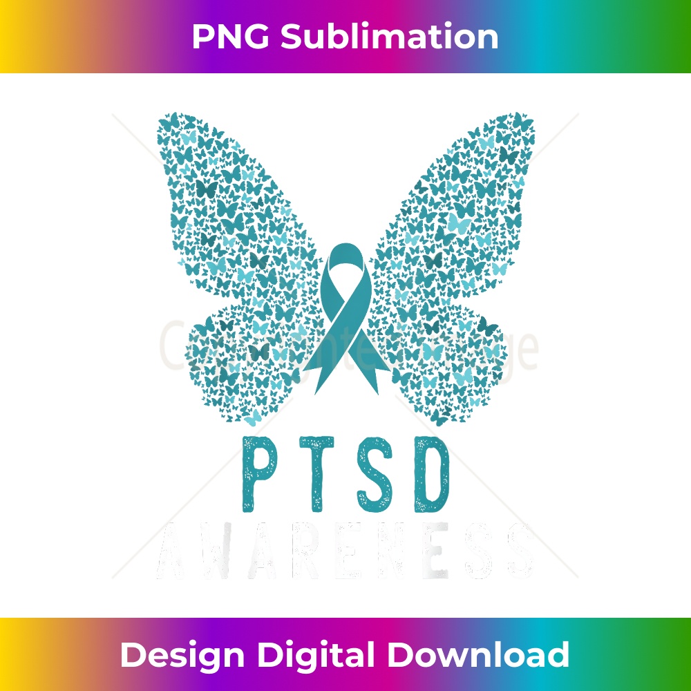 Butterfly PTSD Awareness Month Teal Ribbon Support Fighter - | Inspire ...