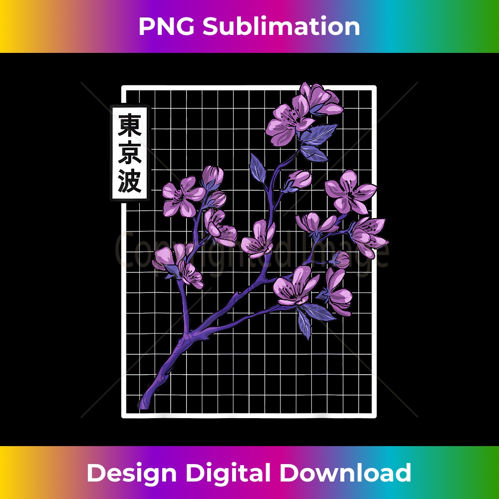 Cherry Blossom Grid Vaporwave Aesthetic Pastel Japan Art - D | Inspire ...