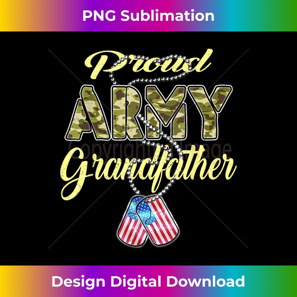Proud Army Grandfather US Flag Camo Dog Tag Military Grandpa | Inspire ...