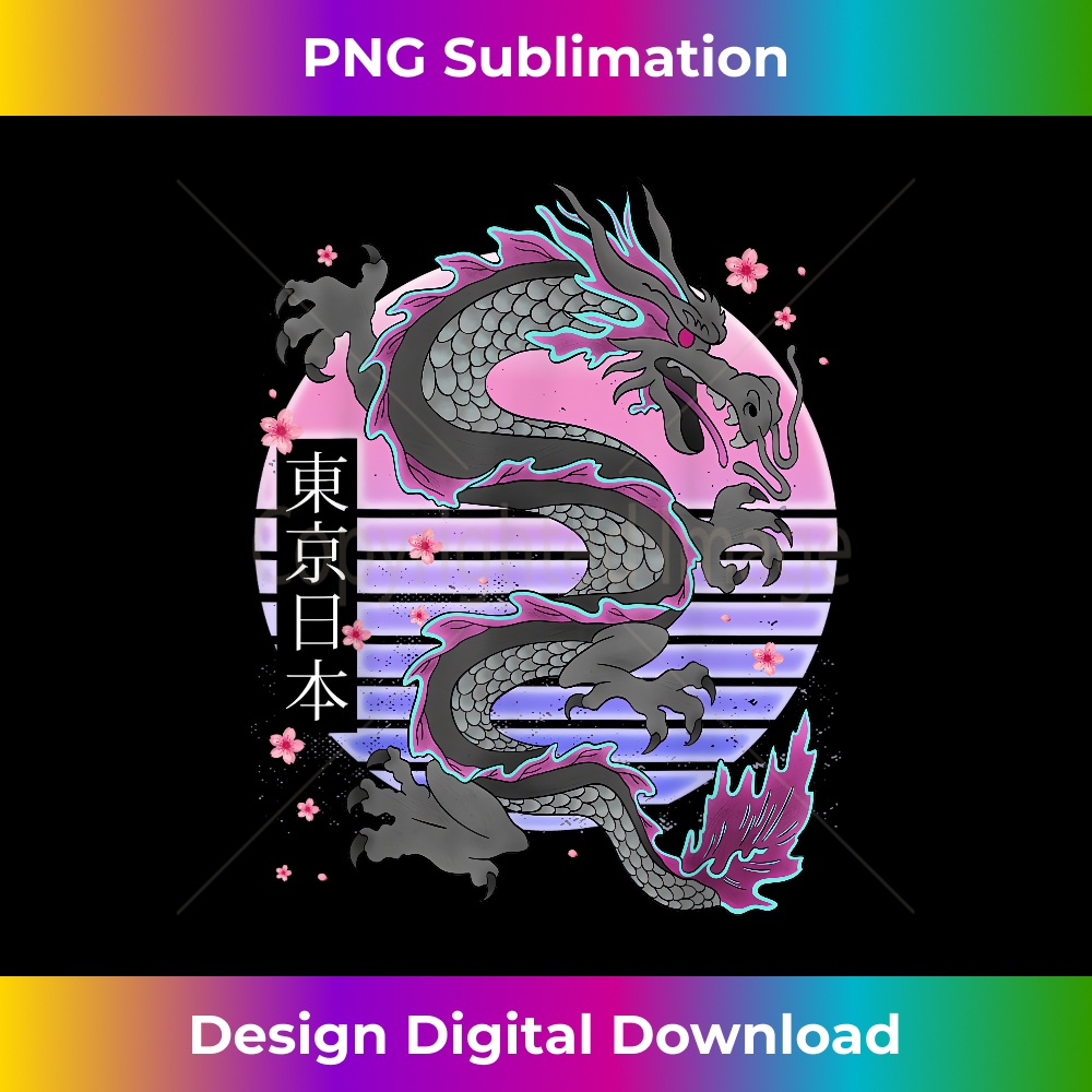 Japanese Tokyo Dragon Retro 80s Vaporwave Sakura - Artisanal - Inspire ...