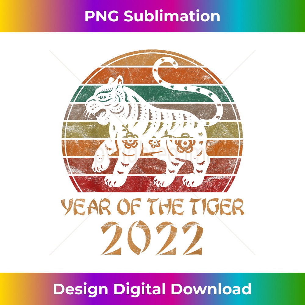Year of The Tiger 2022 Gift Retro Sunset Chinese New Year - | Inspire ...