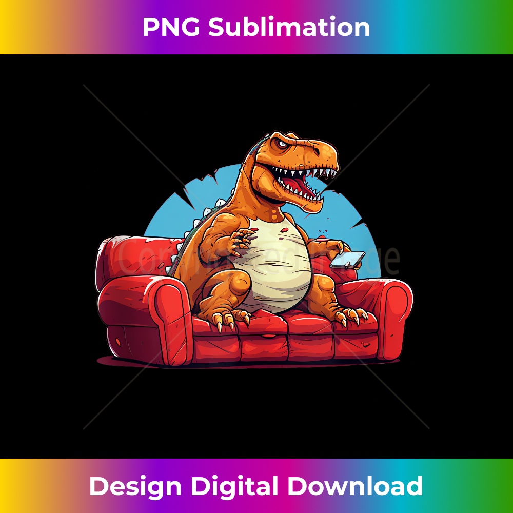 Funny Fat lazy Dinosaurs on Couch loves TV Tank Top - Minima | Inspire ...