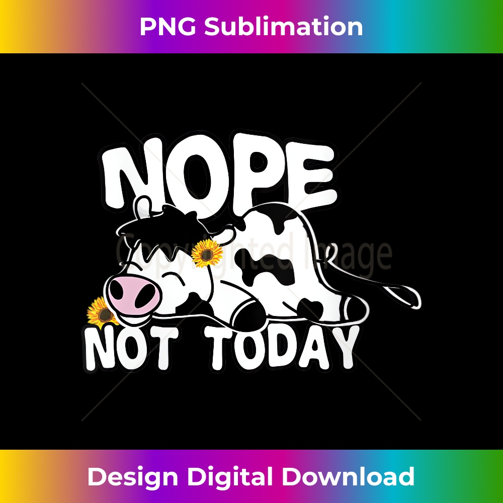 Womens Nope not today, Cute cartoon holstein cow, with sunfl | Inspire ...