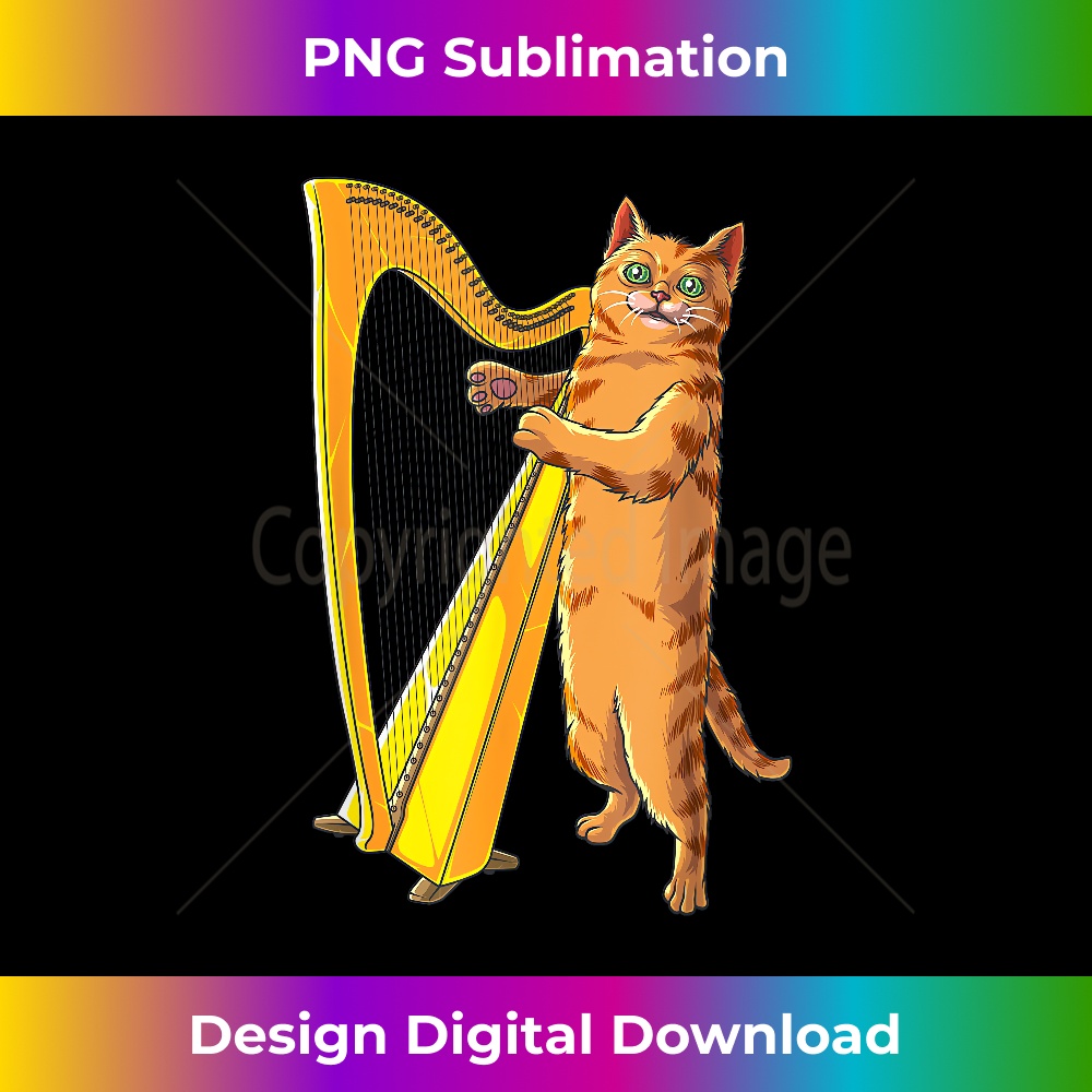 Funny Cat Playing Harp Cool Love Animal Lyre Musician Gift | Inspire Uplift