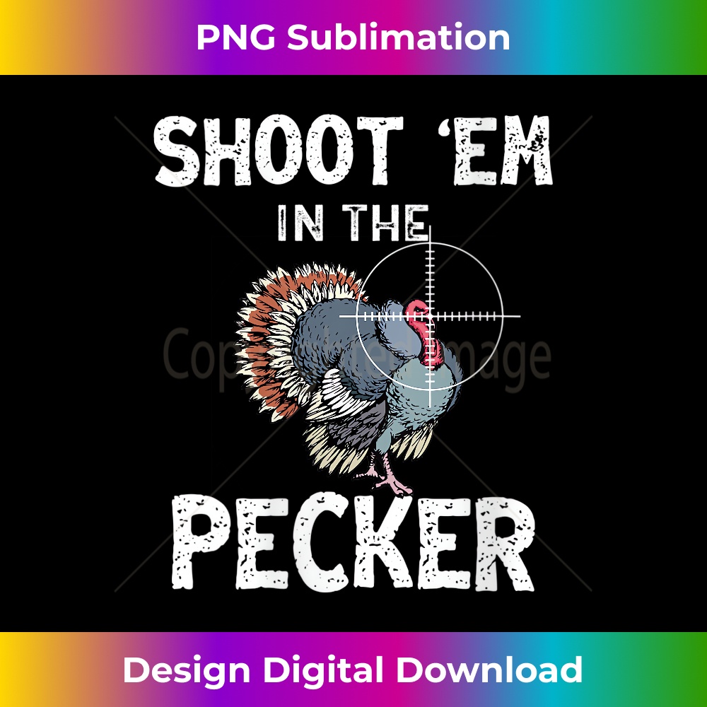Womens Funny Shoot Em In The Pecker Turkey Hunting V-Neck - | Inspire Uplift