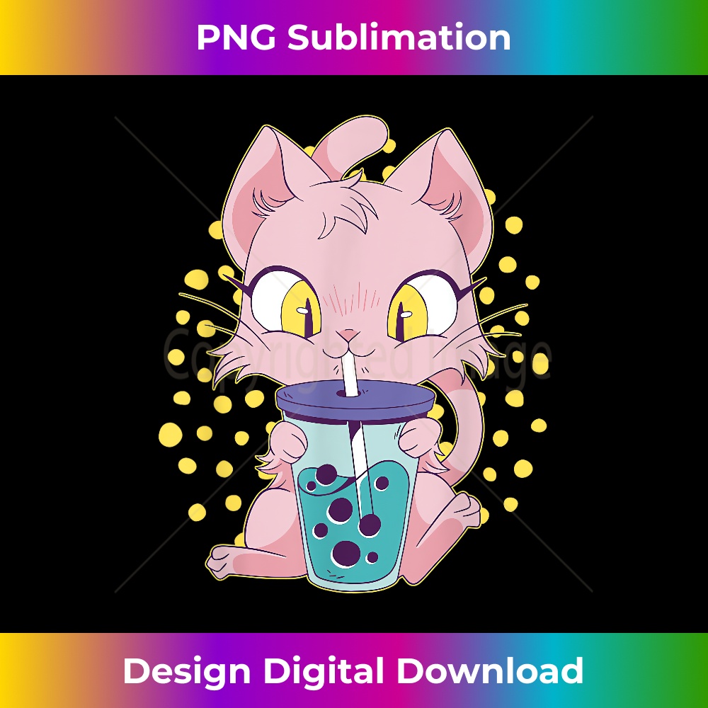Cute Anime Cat With Bubble Tea Boba l Japanese Kawaii - Subl | Inspire ...