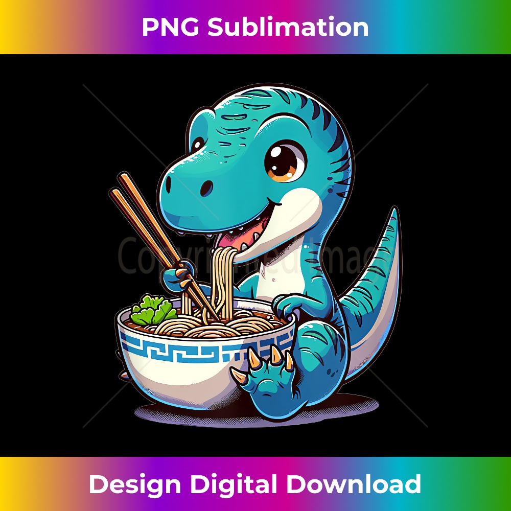 Cute Kawaii Style Velociraptor Dinosaur Eating Ramen Tank To | Inspire ...