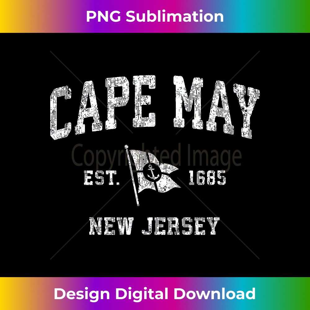 Cape May New Jersey NJ Vintage Boat Anchor Flag Design Tee - | Inspire ...