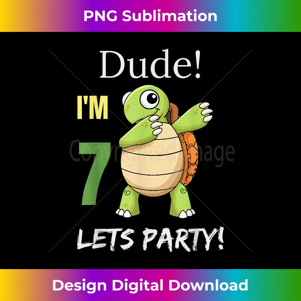 Cute kids Dude I am 7 turtle dabbing 7th birthday t-shirt - | Inspire ...