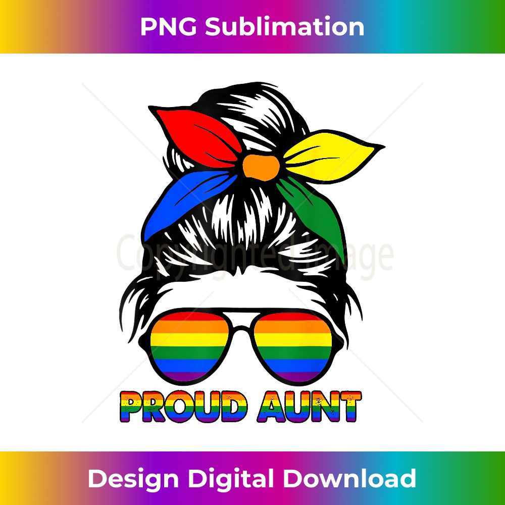 Womens Proud Aunt Messy Bun Rainbow LGBT Gay Pride Month - U | Inspire ...