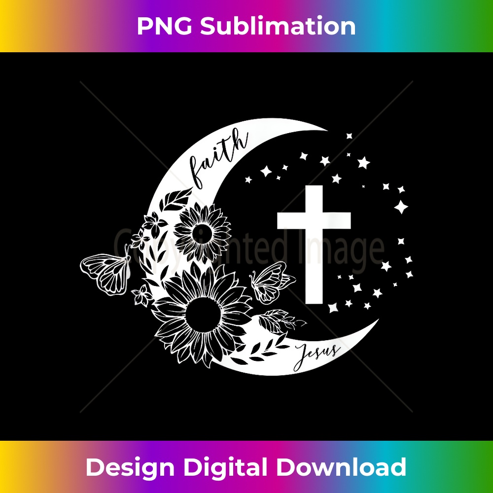 Faith Cross Crescent Moon With Sunflower Christian Religious | Inspire ...