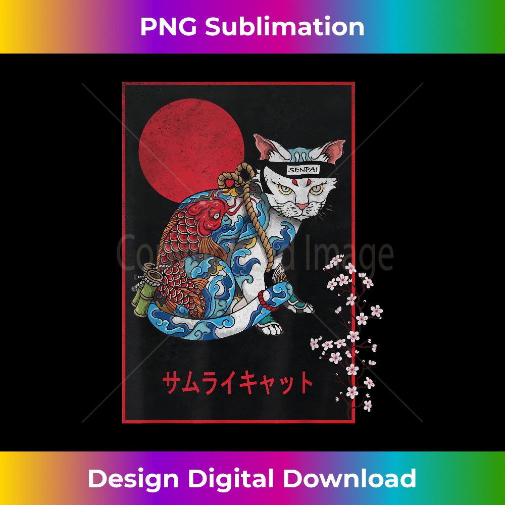 Samurai Cat Irezumi Senpai Ninja Japanese Koi Tattoo Style - | Inspire ...