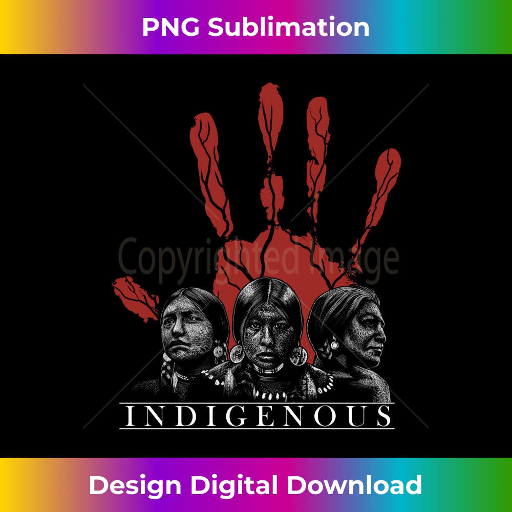 Native American Indigenous Red Hand Indian Blood Themed Long | Inspire ...