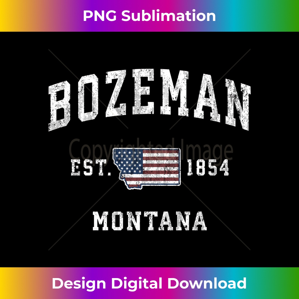 Bozeman Montana MT Vintage American Flag Sports Design Long | Inspire ...