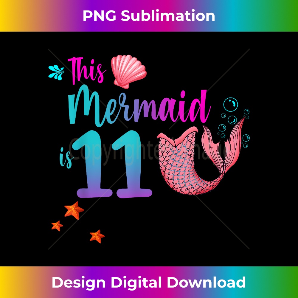 Mermaid 11 Birthday Squad Girl Tail 11 yo Swim Funny Gift - | Inspire ...