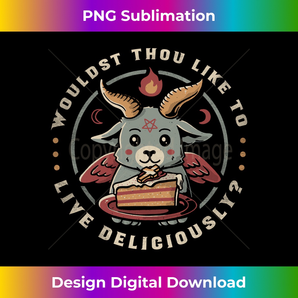 Live Deliciously Cute Goat Satan Devil Foodie Funny Baphomet | Inspire ...
