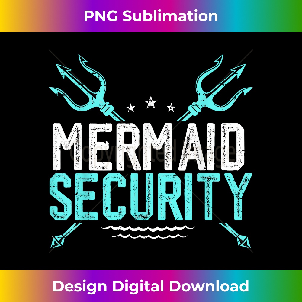 Mermaid Security Mermaid Dad Birthday Merdad - Vibrant Subli | Inspire ...
