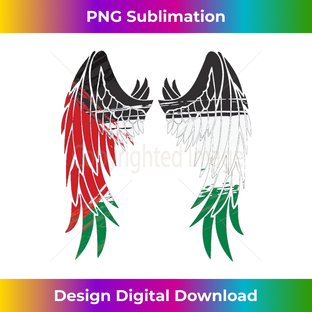 Palestine Flag Dad On Back Side Palestinian Angel Kids Wings | Inspire ...