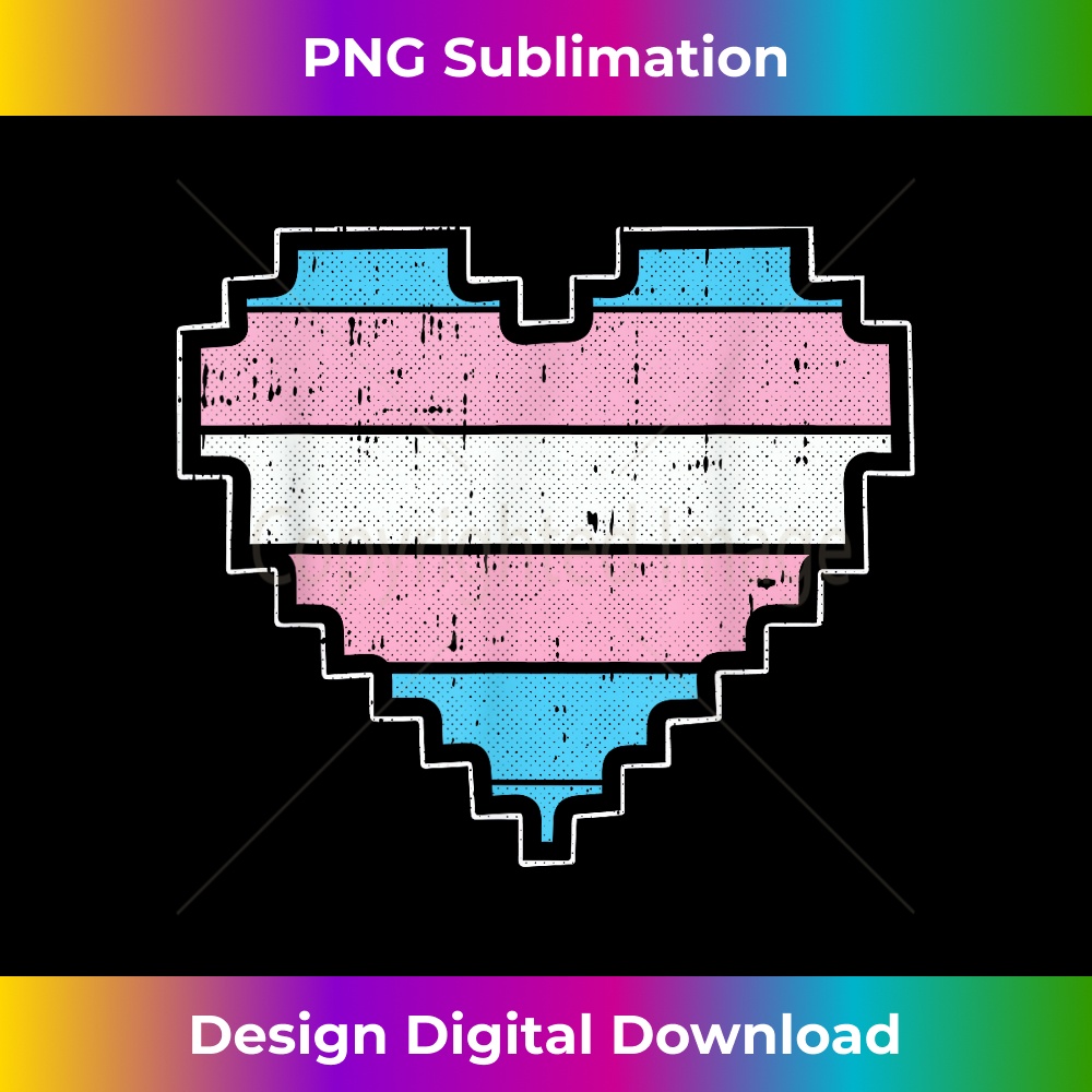 Pixel Heart Trans-gender Pride Retro Gaming LGBTQ Ally Gamer - Inspire ...