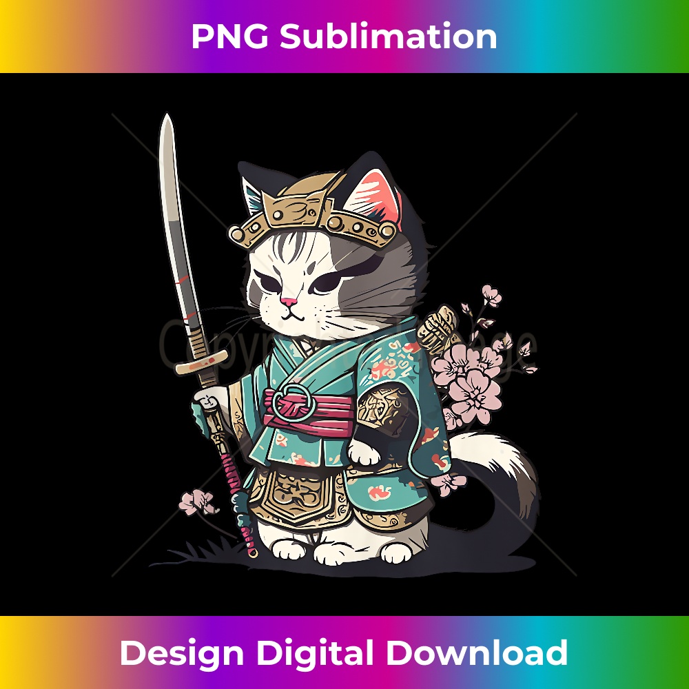 Japanese Art Cat Ninja Ukiyo-e Anime Style Samurai Cat Tank | Inspire ...