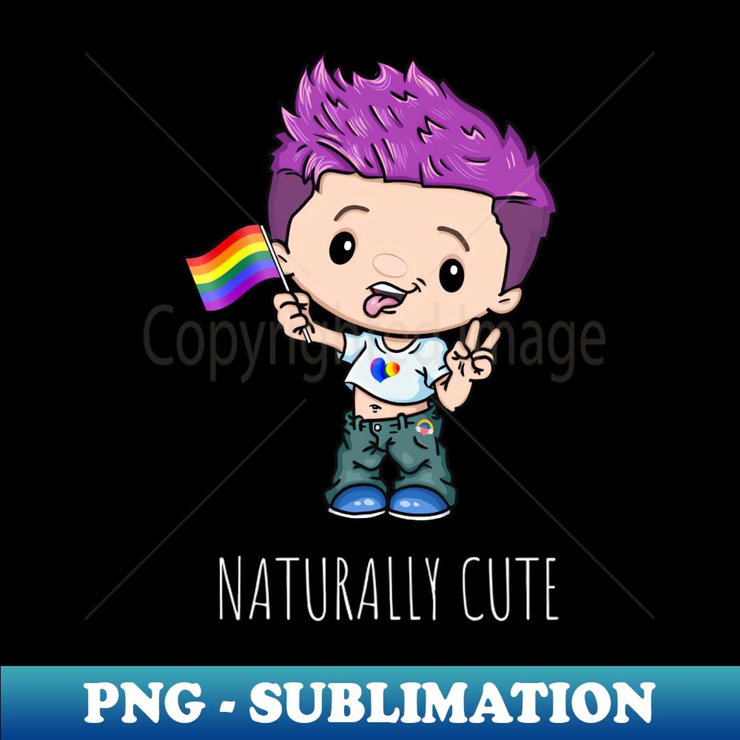 Naturally Cute Gay Pride Boy Purple Hair LGBTQ Gay-Bee Carto | Inspire ...