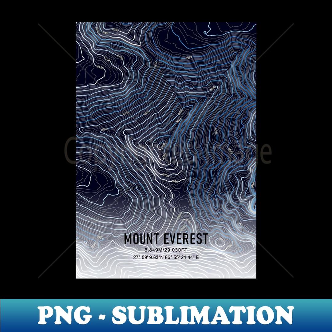 Mount Everest Topographic map blue and white - Trendy Sublim | Inspire ...