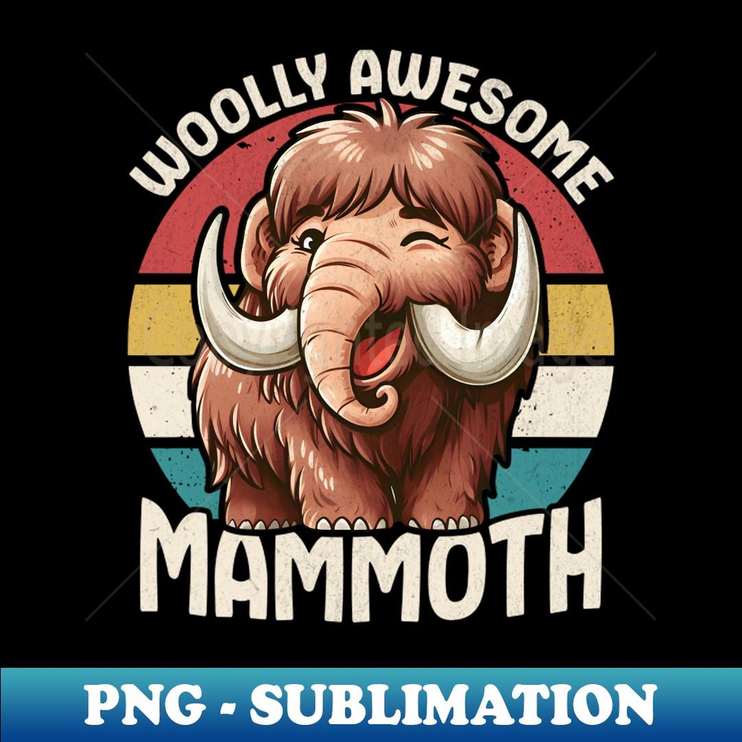 Woolly Mammoth Retro 1 - Retro PNG Sublimation Digital Downl | Inspire Uplift