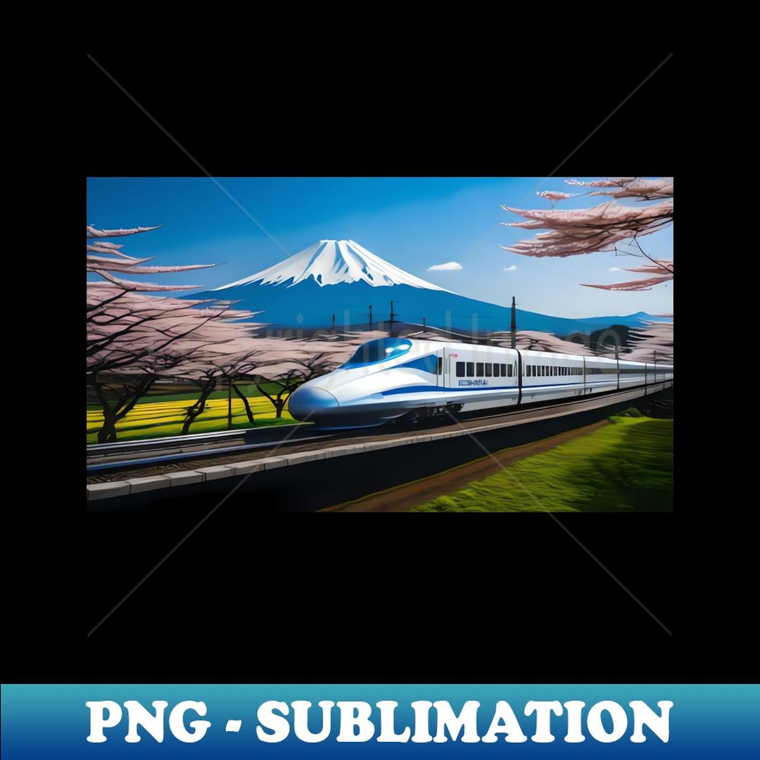 Shinkansen Bullet Train With Mt Fiji Digital Drawing - Aesth | Inspire ...