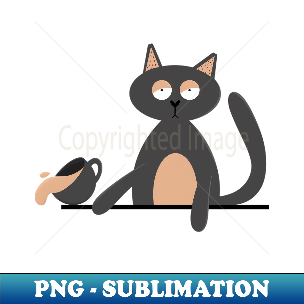 Cute smug cat spilling coffee - Special Edition Sublimation | Inspire ...