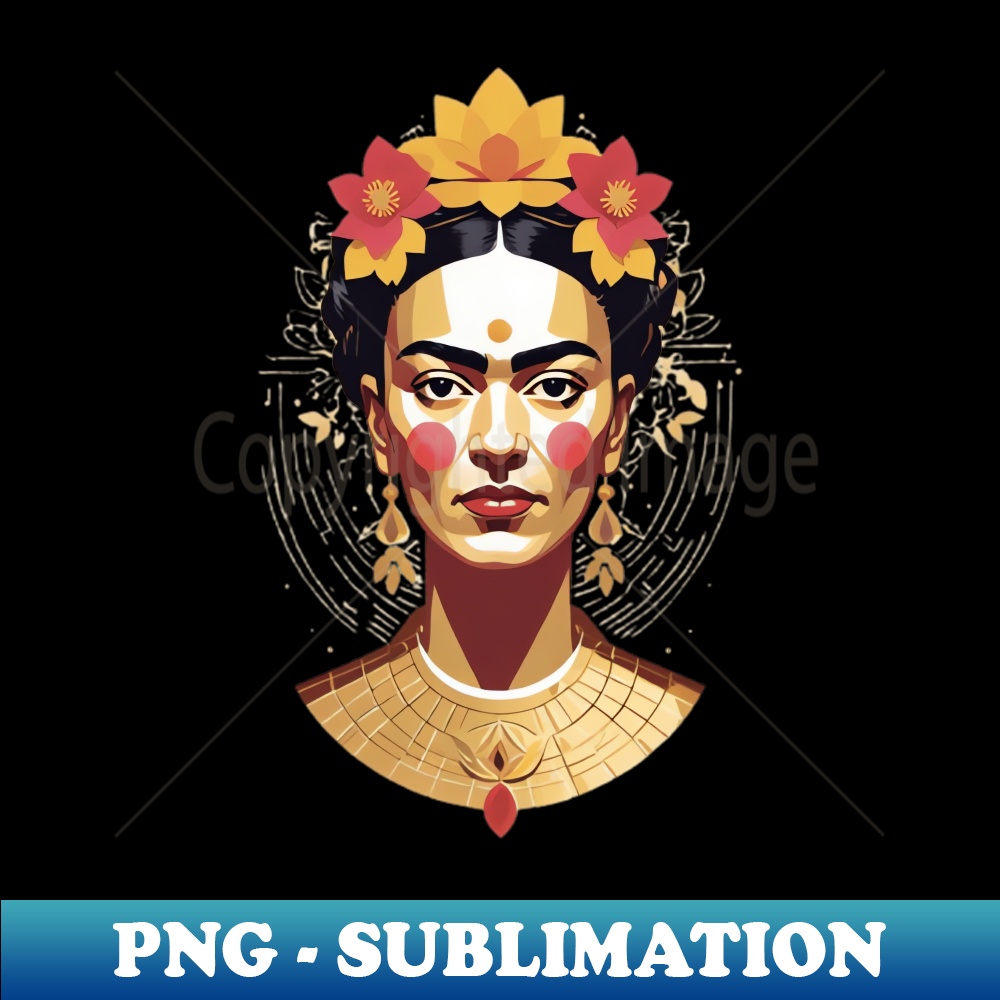 Frida's Iconic Gaze Illustrated Tribute - High-Quality PNG S | Inspire ...