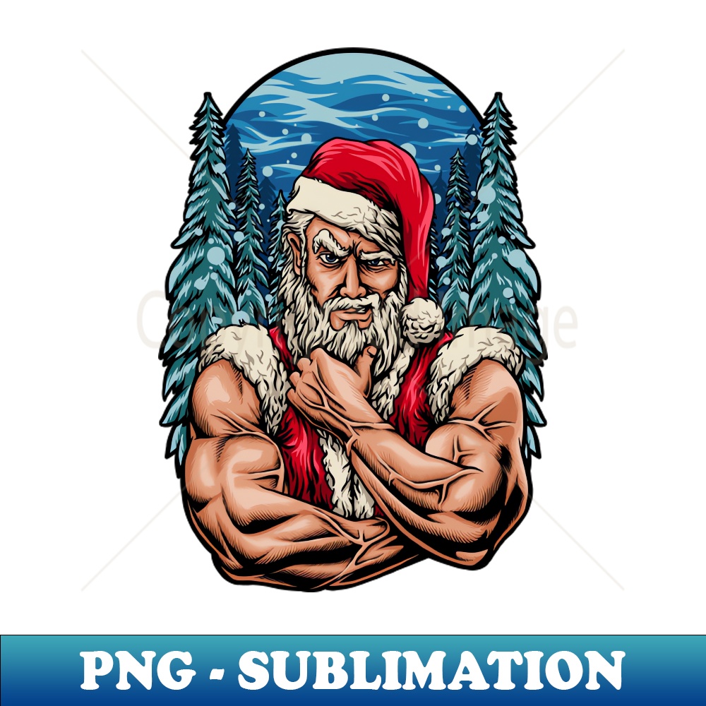 STRONG BRUTAL SANTA - Signature Sublimation PNG File | Inspire Uplift