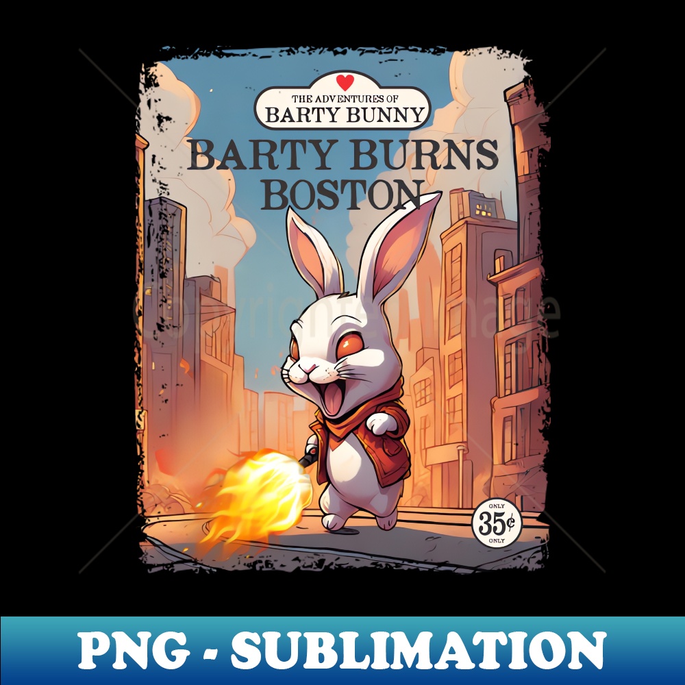 Comic book style fire bunny villain dark humor destruction - | Inspire ...