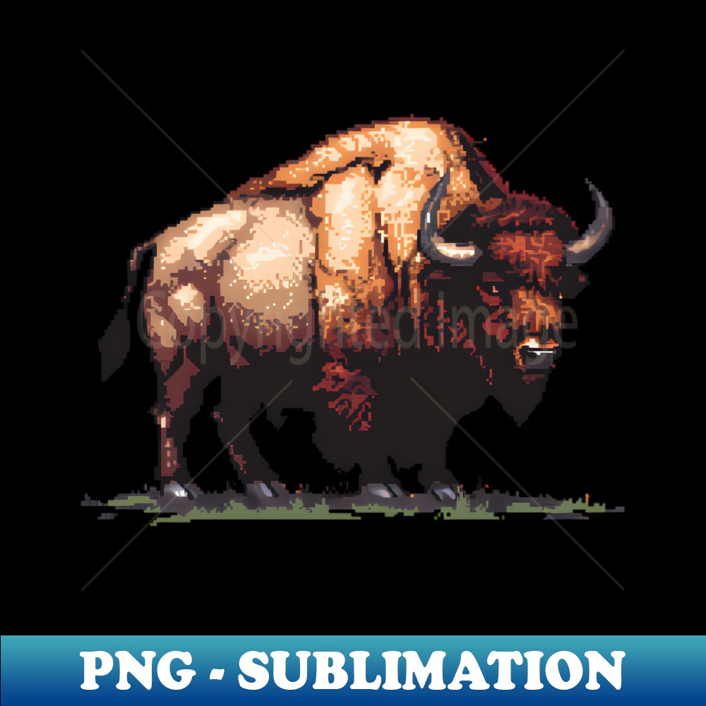 Bison in Pixel Form - Modern Sublimation PNG File | Inspire Uplift