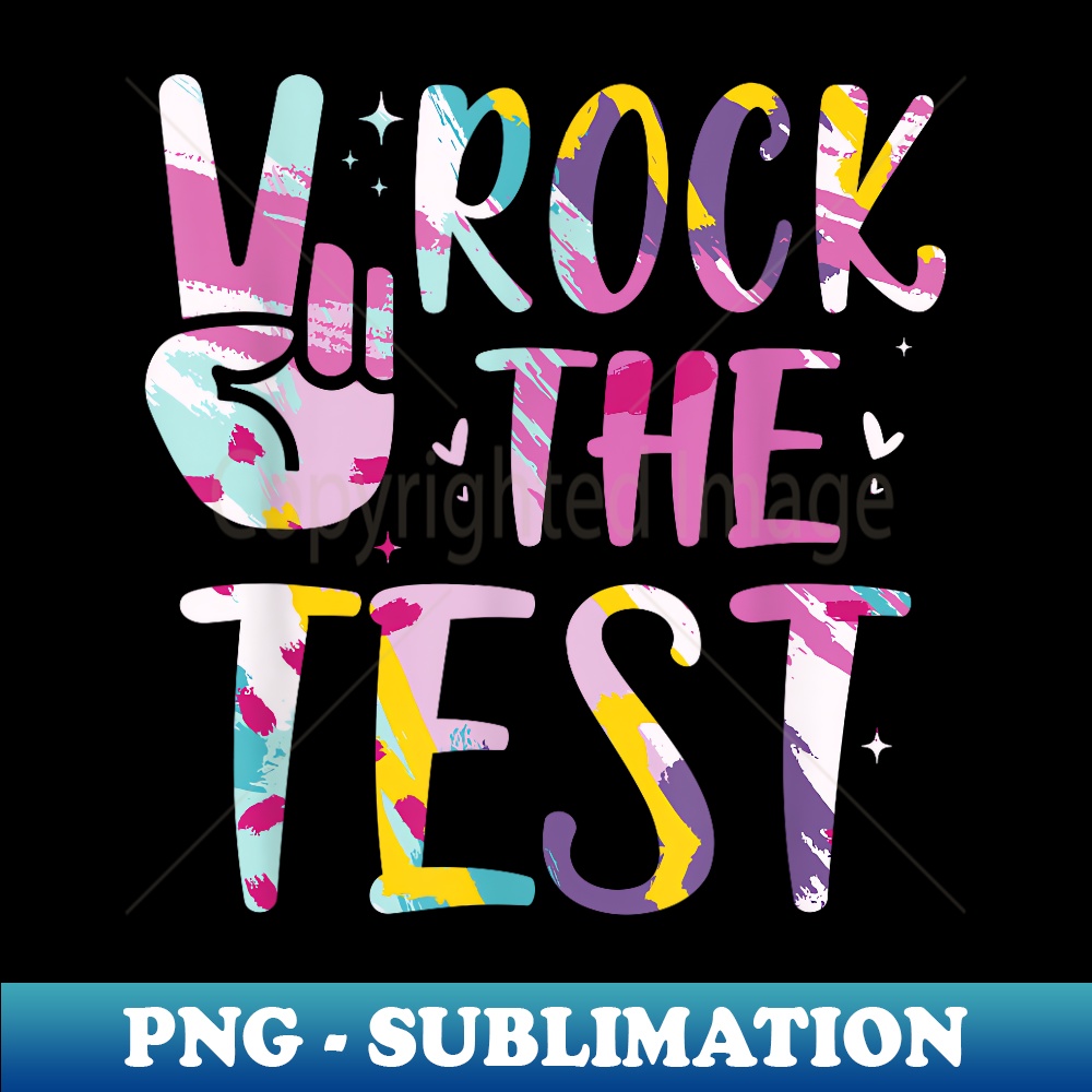 Rock The Test Testing Day Retro Motivational Teacher Student | Inspire ...