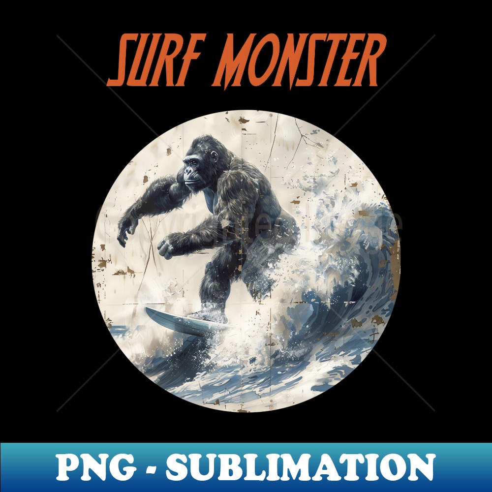 Surf Monster Kaiju-Inspired Gorilla Great Ape Surfing Design | Inspire ...