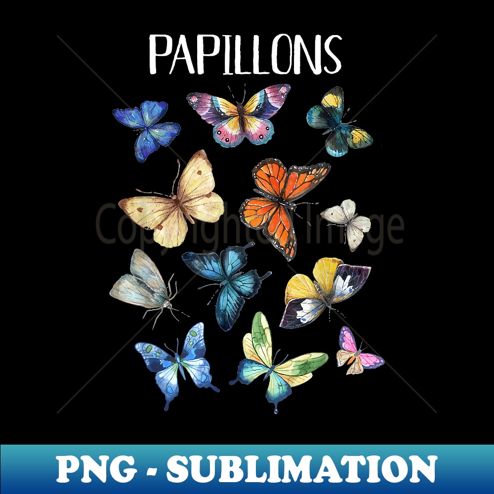 Papillons Butterflies Chart Vintage Butterfly - Instant PNG | Inspire ...