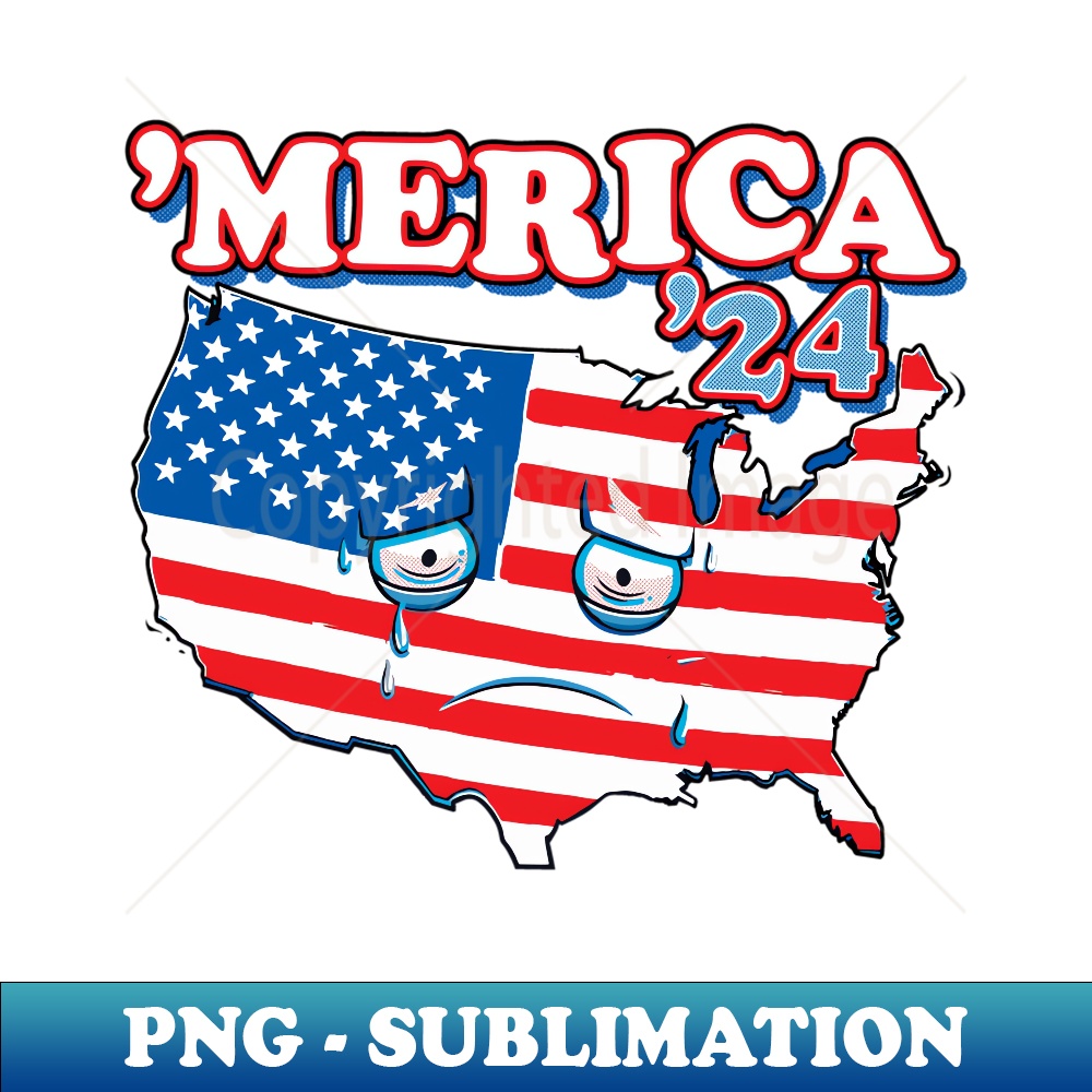 'MERICA 24 - 2024 sad america usa map american election | Inspire Uplift