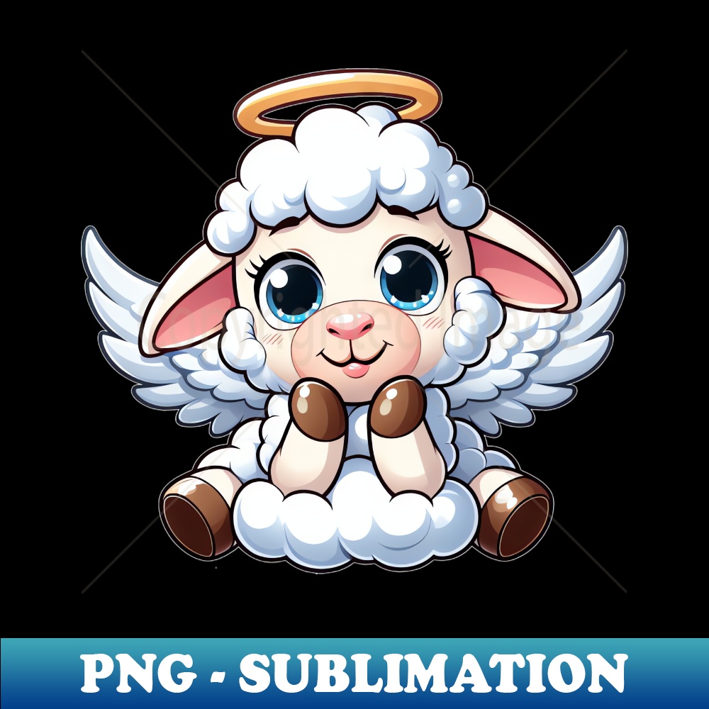 White Sheep Lamb Angel with Wings - Digital Sublimation Down | Inspire ...