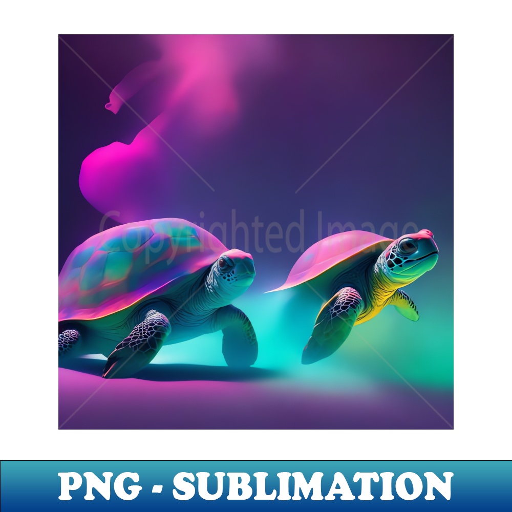 TURTLES DESIGN IN MULTICOLORED MIST - Print Ready Sublimatio | Inspire ...
