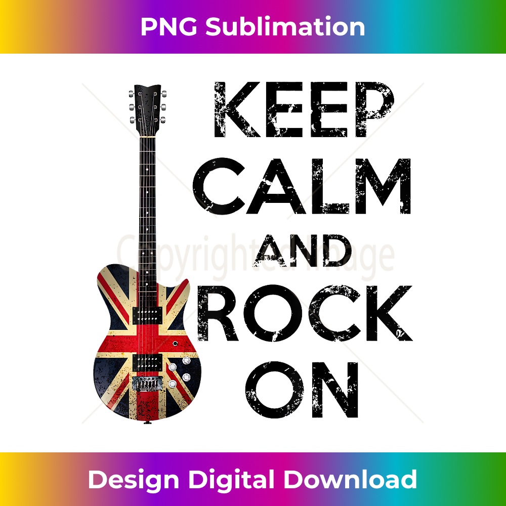 Vintage Keep Calm and Rock On British Jack Union Guitarist - | Inspire ...
