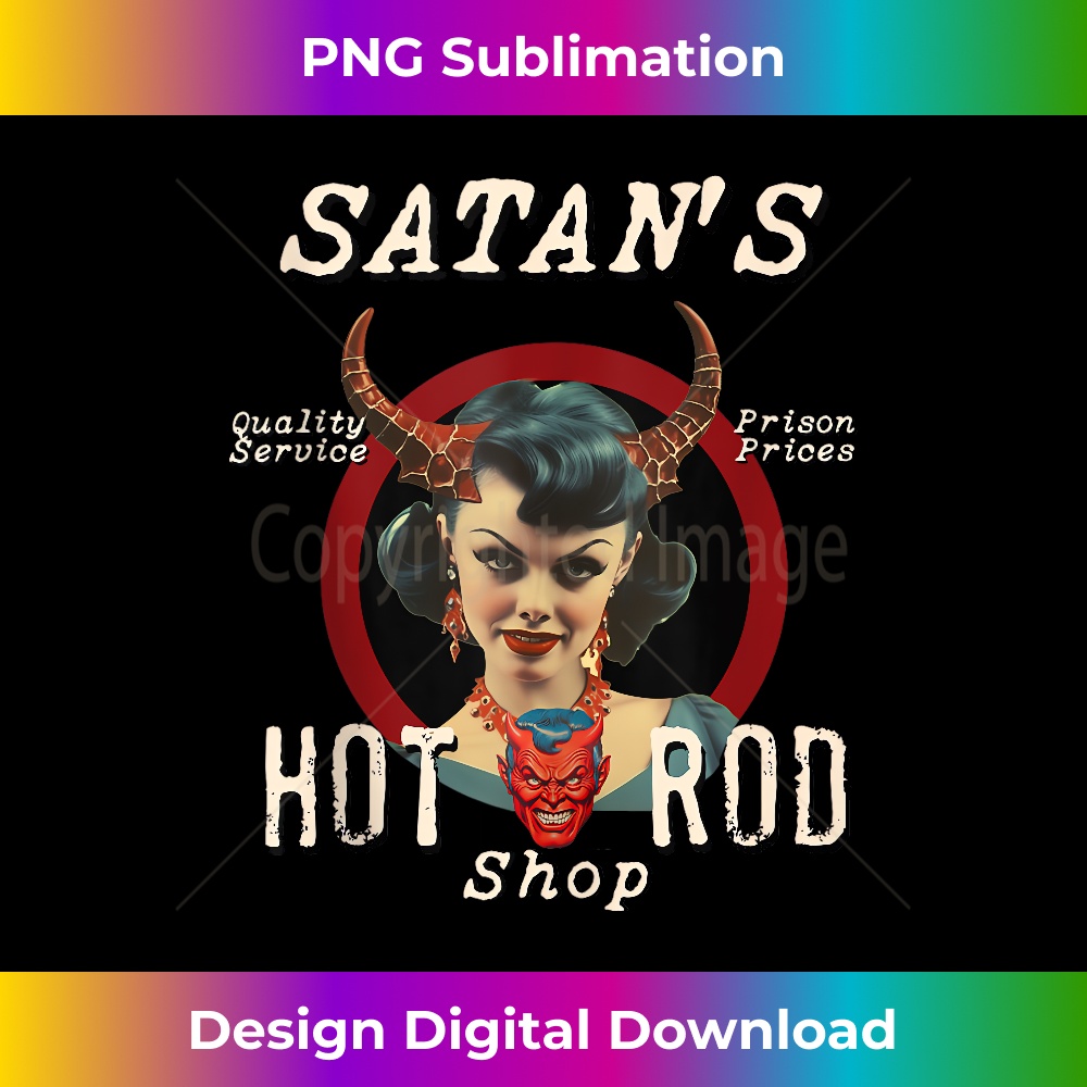 Satan's Hot Rod Shop Retro Motorcycle Devil Rockabilly Hot T | Inspire ...