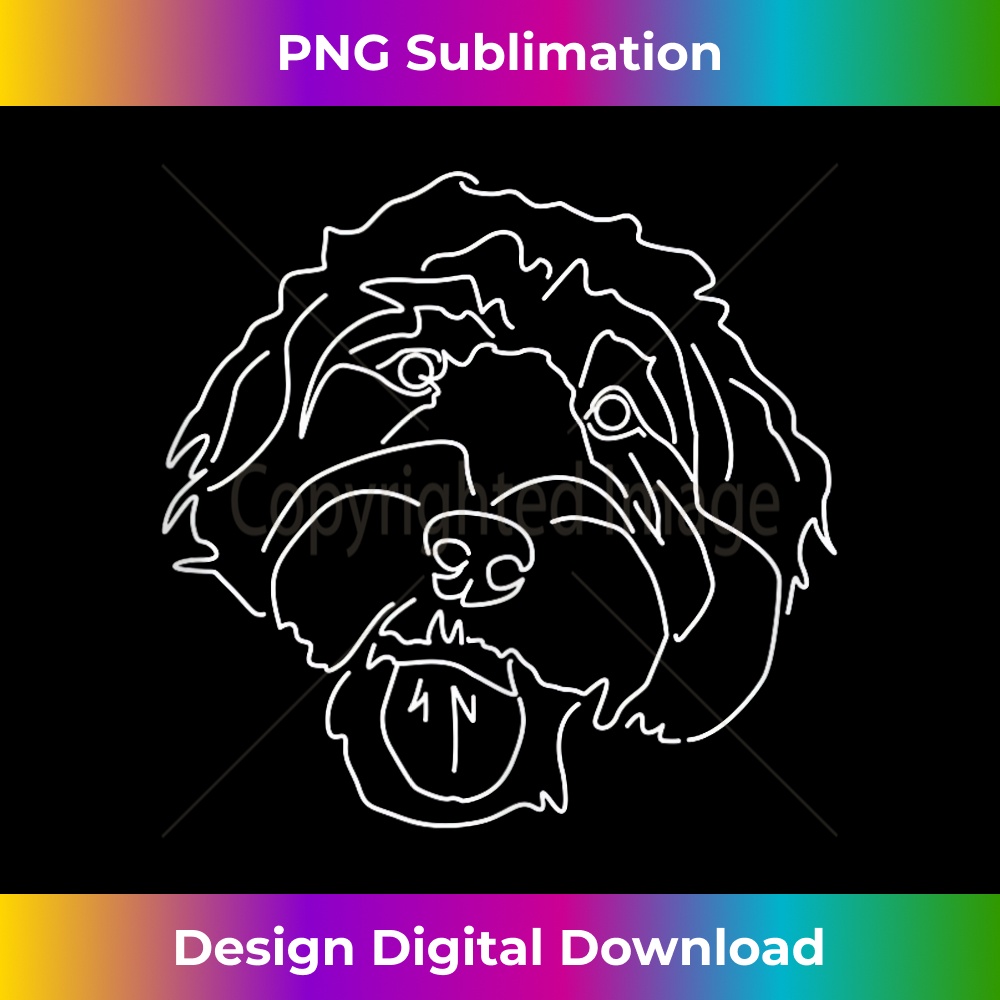 Labradoodle, line drawing, simple line art, dog, doggy, Tank | Inspire ...