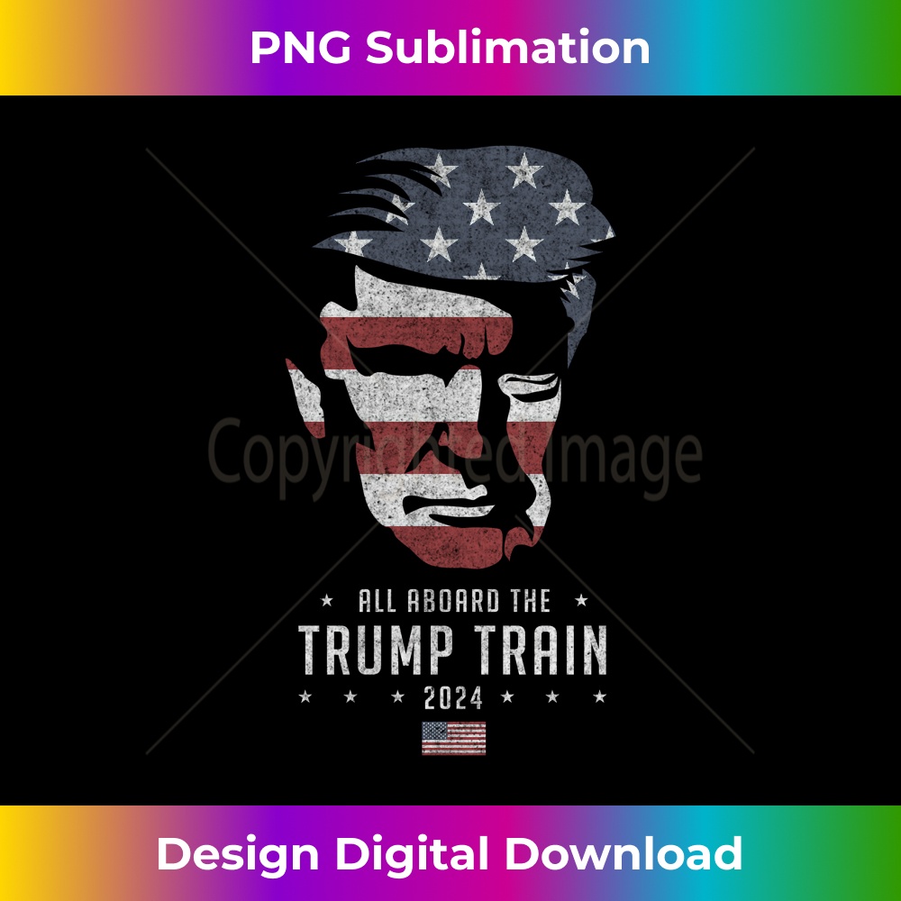 Trump 2024 Election - All Aboard The Trump Train, USA Flag L | Inspire ...